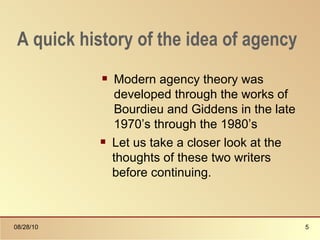 Agency Theory in archaeology_presentation | PPT