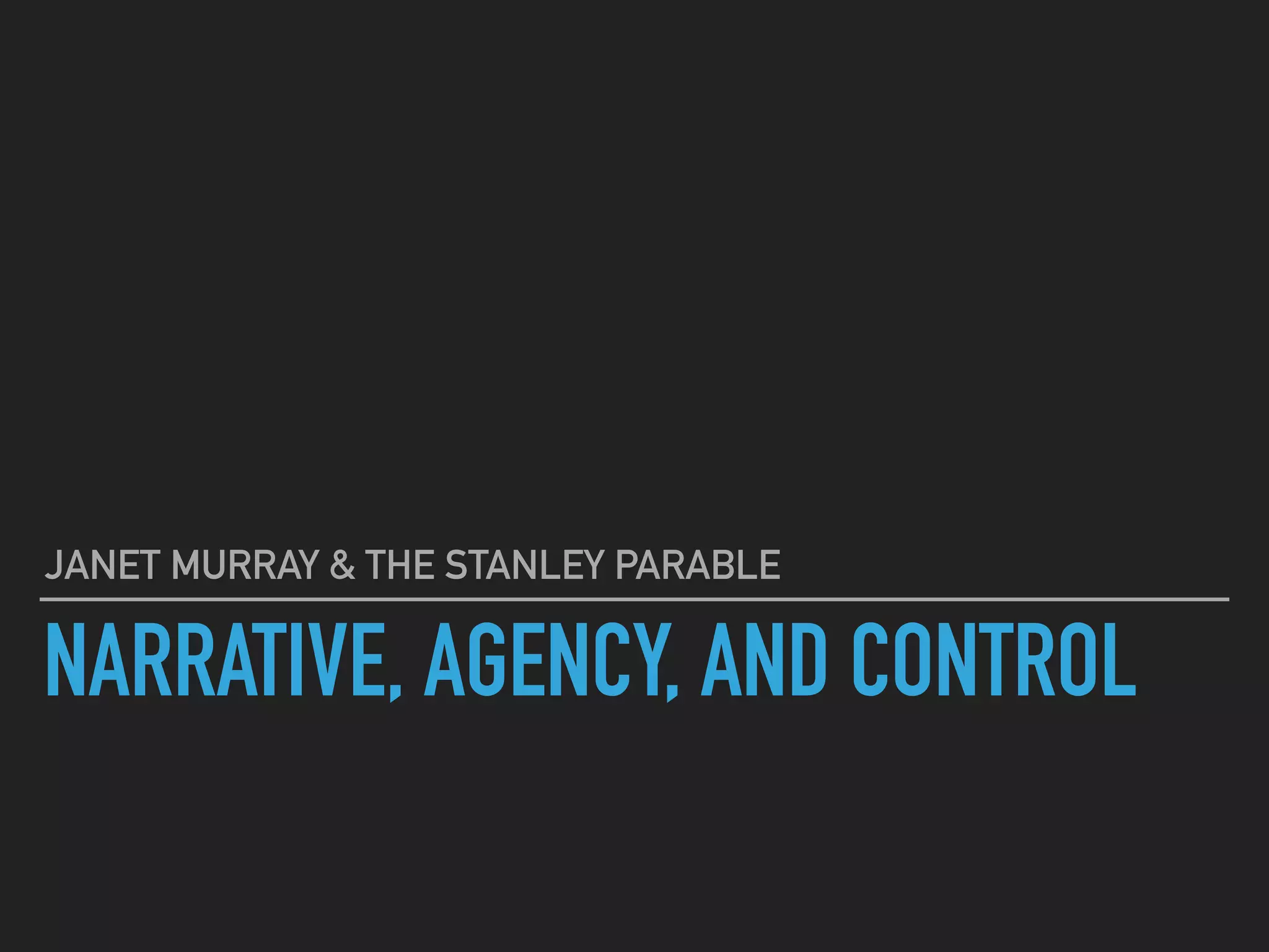 Agency & Narrative | PDF