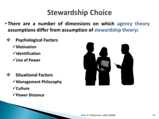 Agency & stewardship, A. Ghazinoori, Lecture 4, Advanced Theory in ...