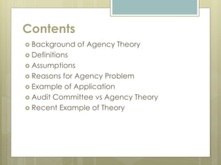 Agency theory | PPTX