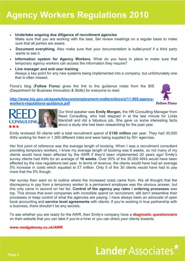 Agency workers regulations 2010 | PDF