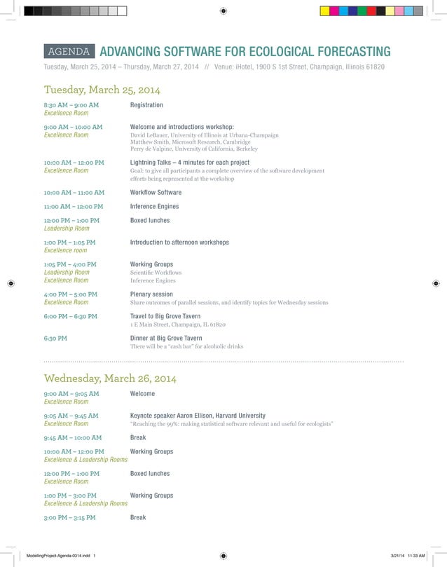 Advancing Software for Ecological Forecasting: Agenda | PDF | Computer Software and Applications ...