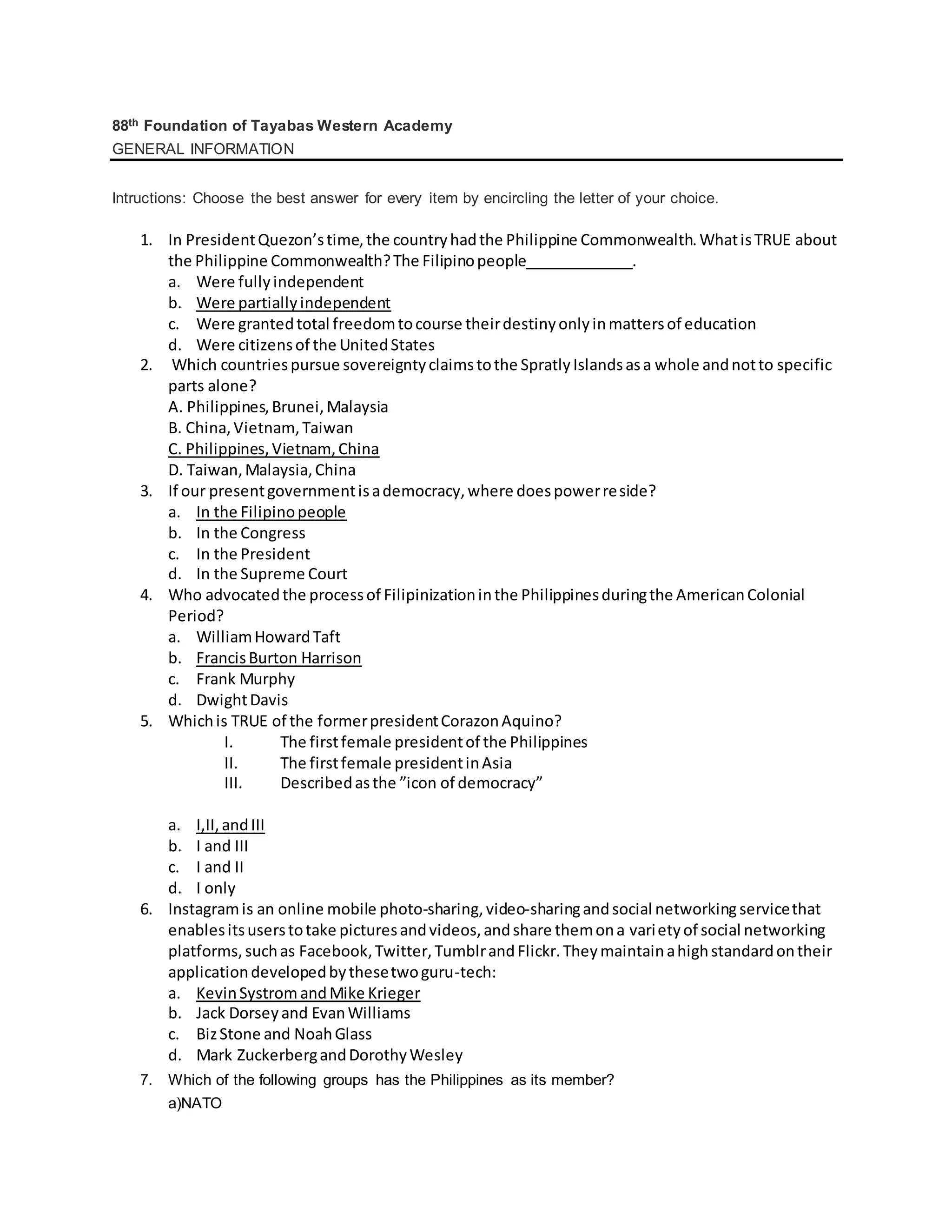 sample quiz 2 | DOCX