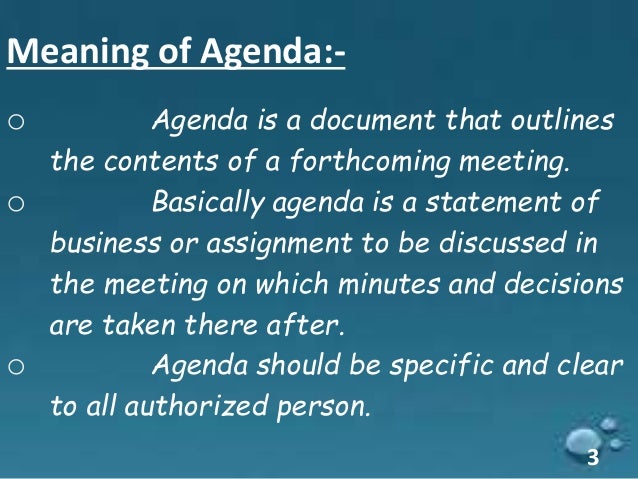 Agenda