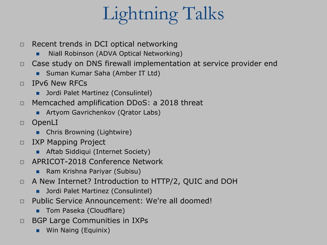 Lightning Talks Agenda | PPT