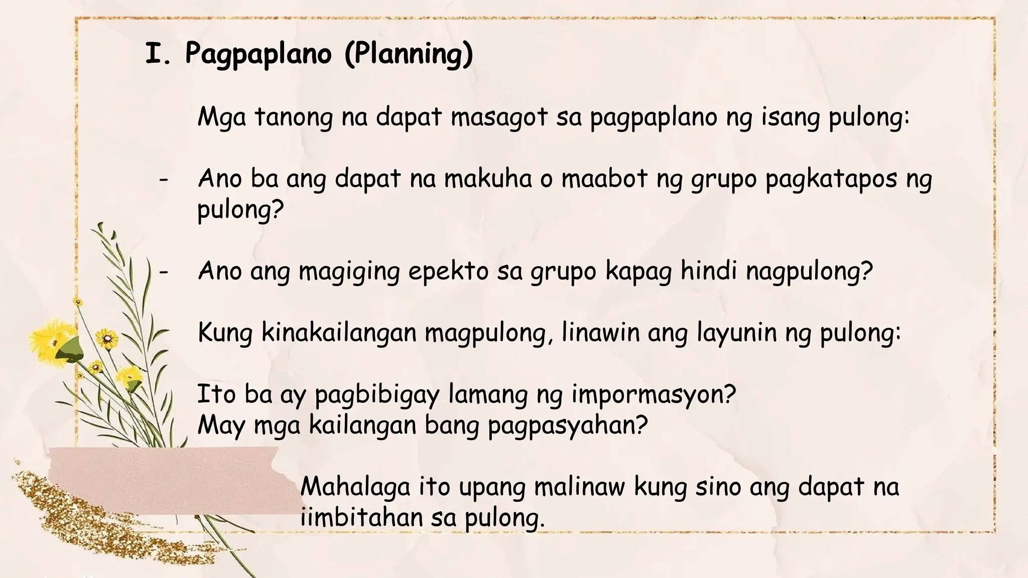 agenda report in piling larangan G12 school | PPTX