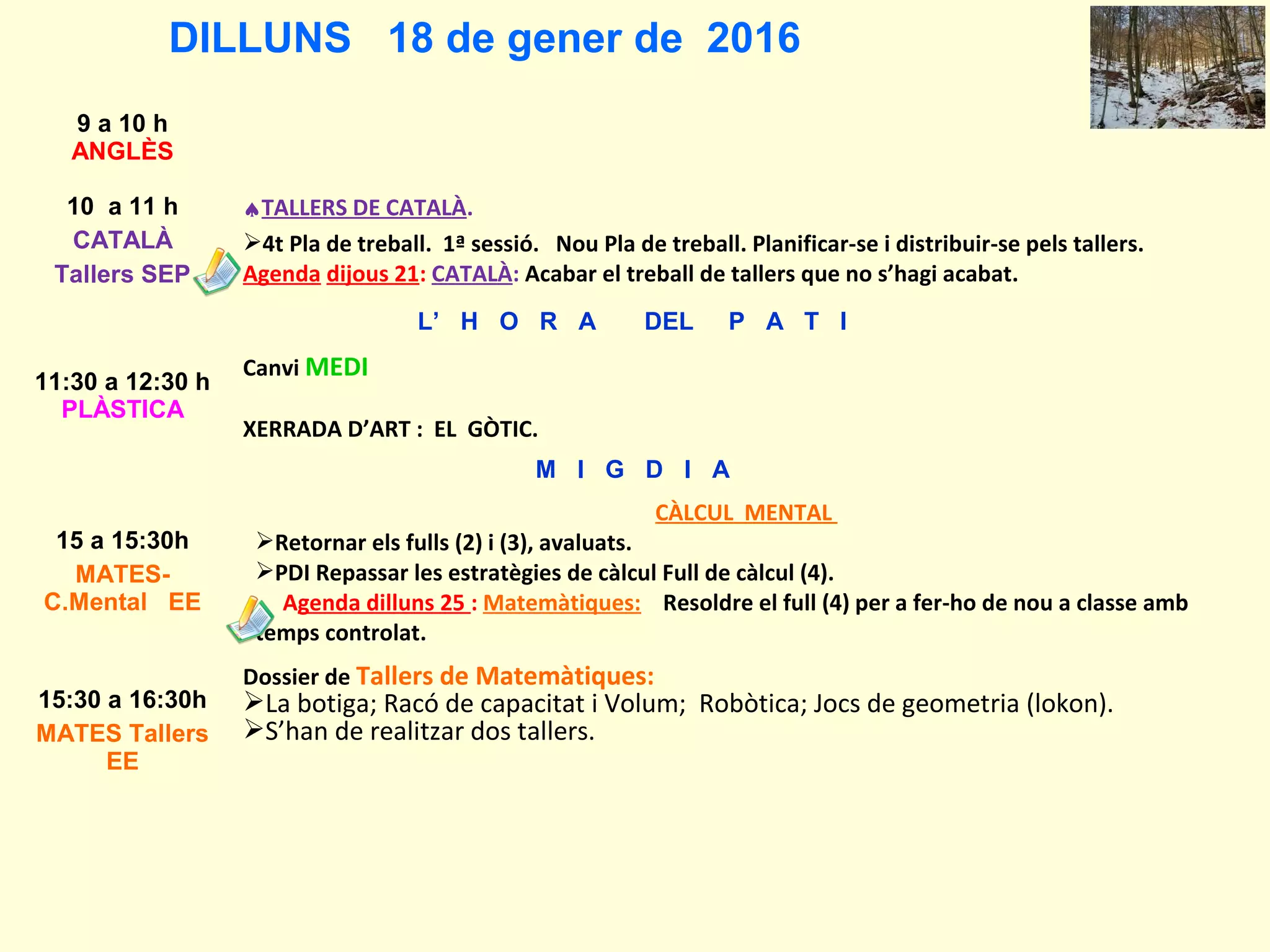 Agenda setmana 3-gener15-16 | PPT