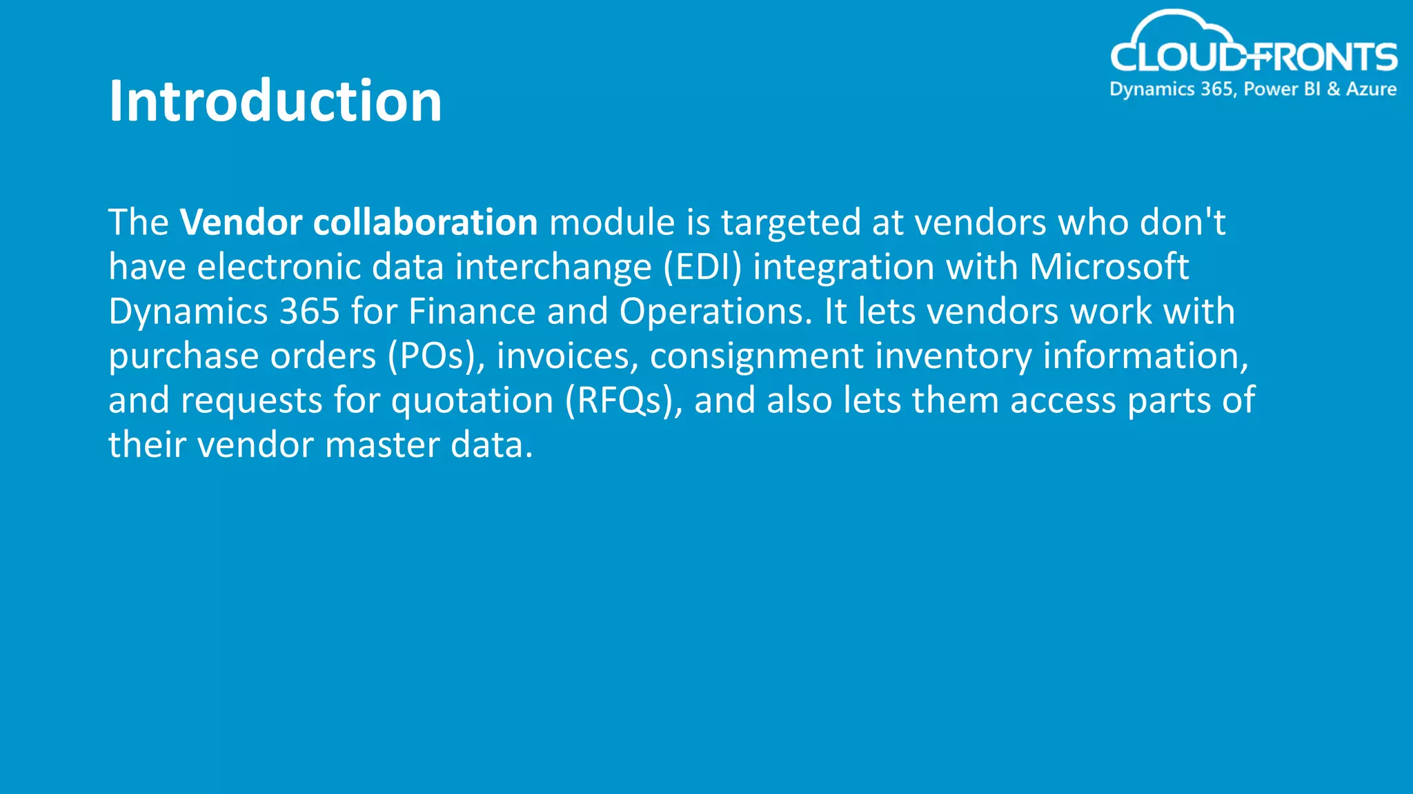 Vendor Collaboration in D365 for Finance and Operations | PPTX