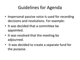 Agenda and minutes of meeting | PPTX