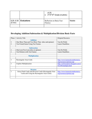 Agenda and session 1 activity chart | DOCX