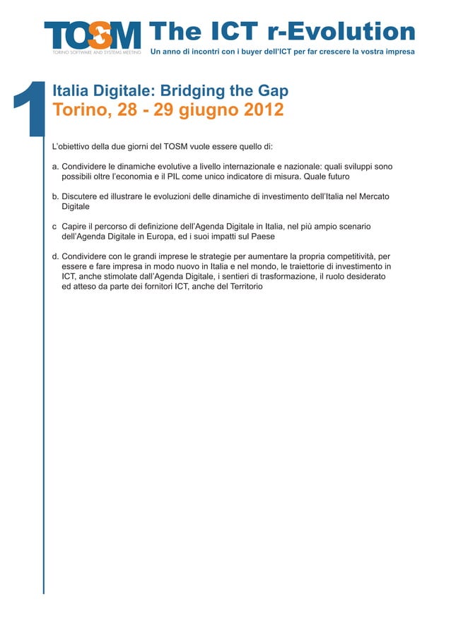 IItalia Digitale, Bridging the gap | PDF