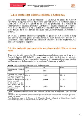 L'agenda de la política educativa a Catalunya: una anàlisi de les opcions de govern (2011-2013 ...
