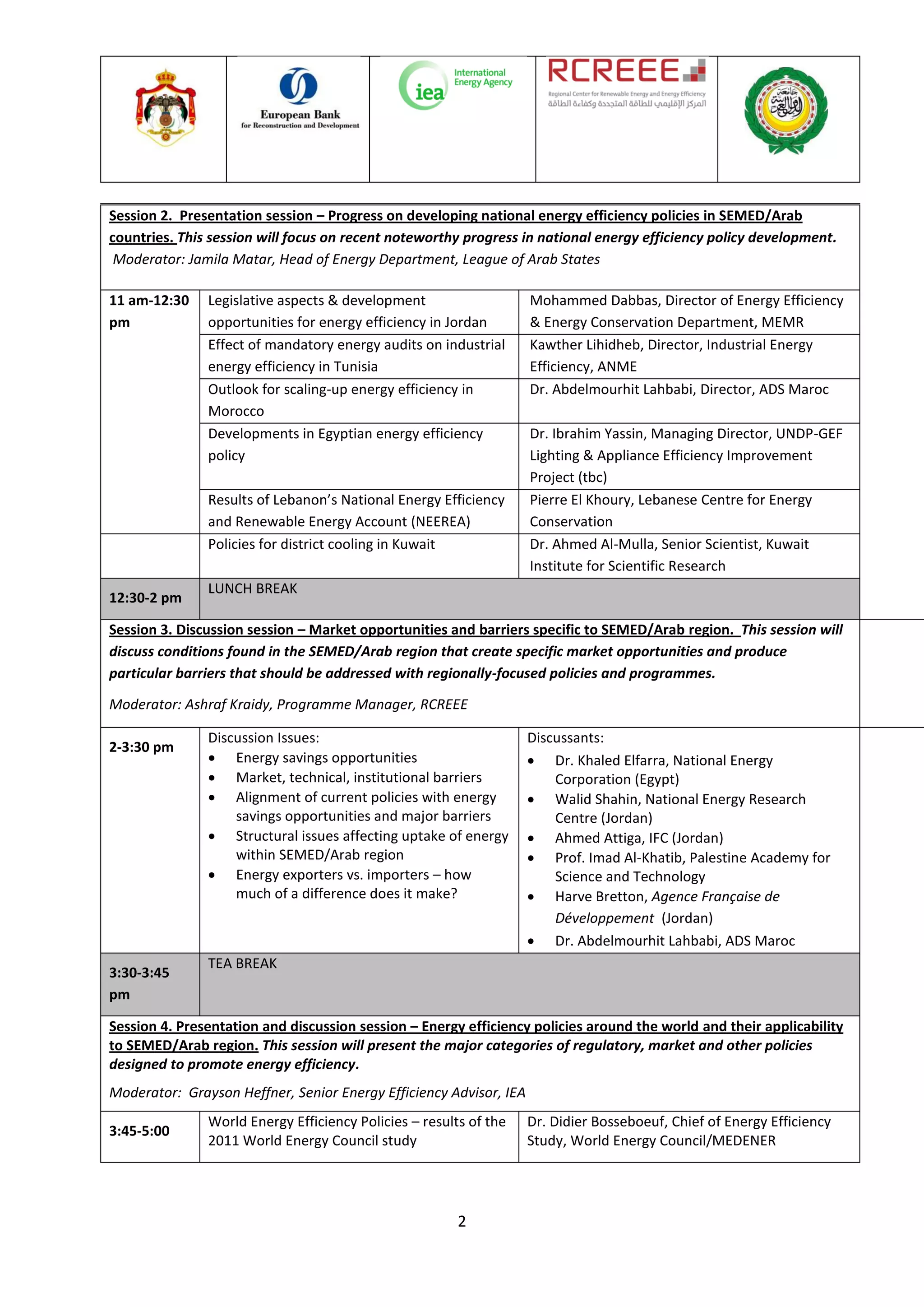 Agenda ee policies for semed arab region | PDF | Power and Energy ...