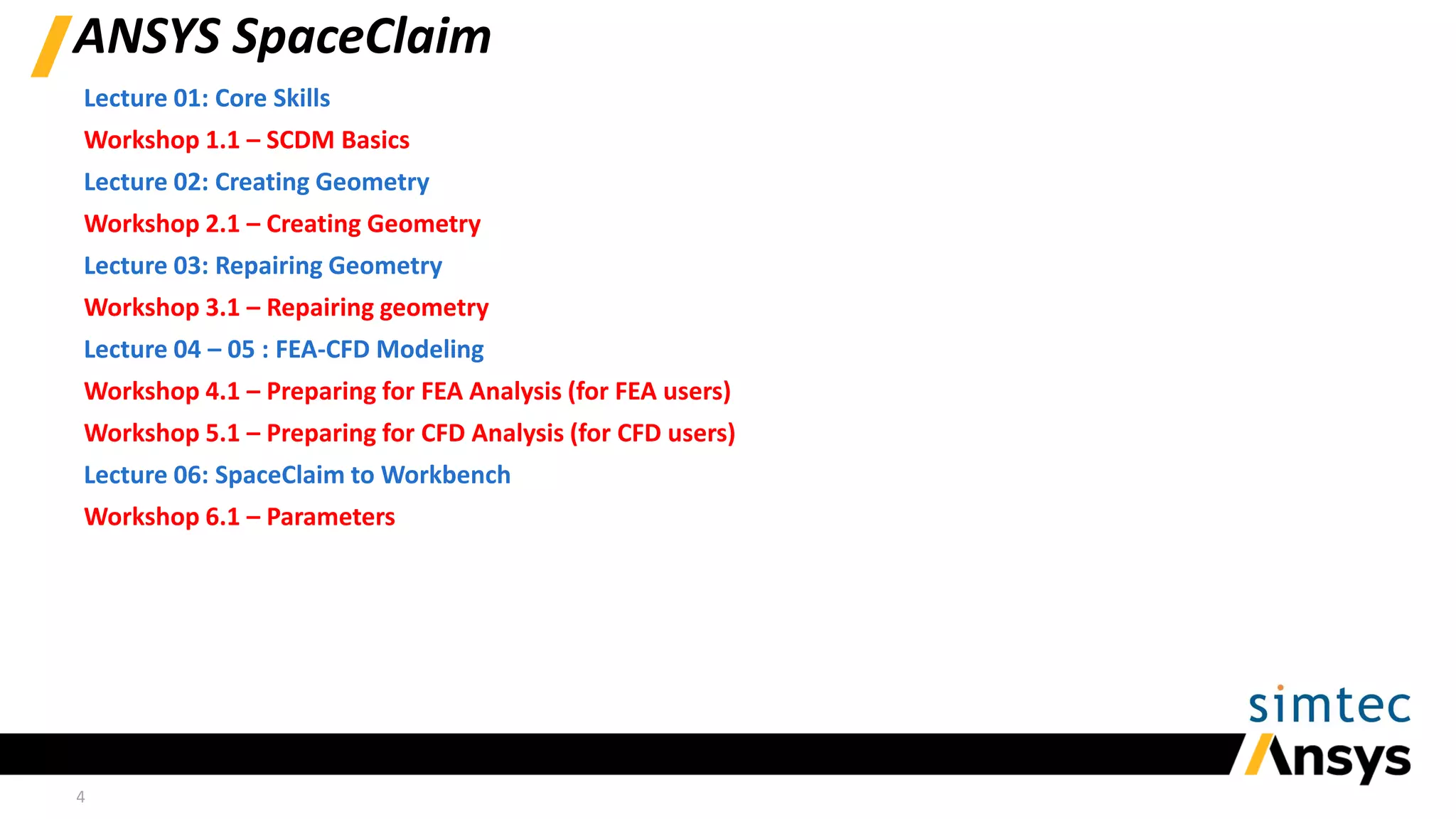Agenda ANSYS training | PPTX