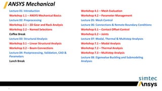 Agenda ANSYS training | PPTX