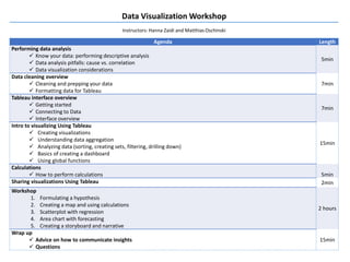 Agenda for Data Visualization Workshop | PPTX