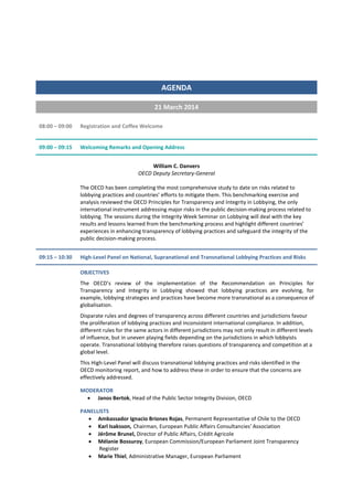 Lobbying Forum at OECD Integrity Week | PDF