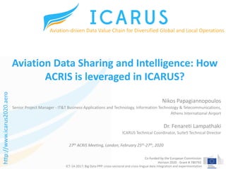 ICARUS @ 27th ACRIS Meeting (February 2020, London) | PDF