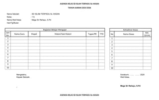 Agenda Kelas.docx contoh agenda di kelas | DOCX