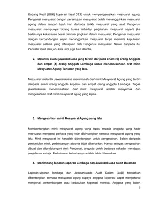 Agenda Mesyuarat Agung Tahunan Koperasi | DOC