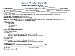 Agenda&minutes of meeting | PPTX