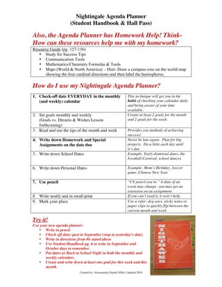 Agenda planner lesson_original | PDF | College Planning | College Education