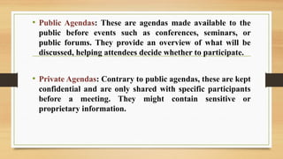 Academic writing - How to write an agenda | PPTX