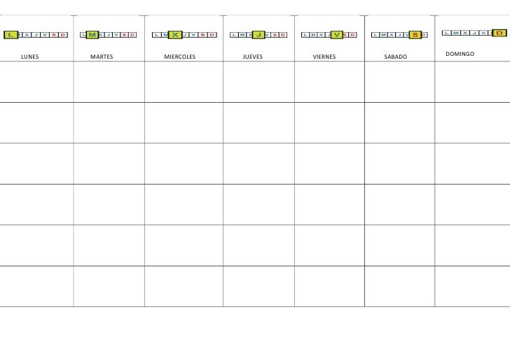 Calendario semanal imprimir - Imagui
