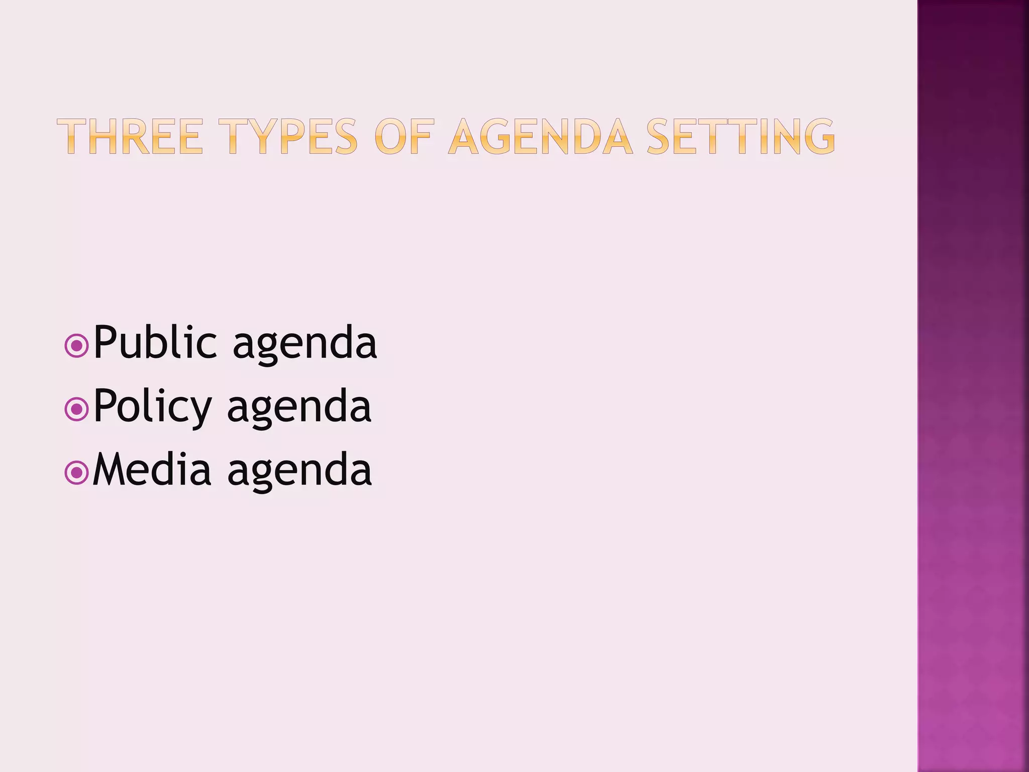 Agenda setting theory ppt | PPTX