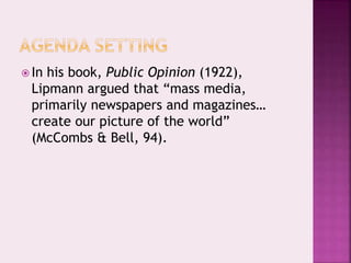 Agenda setting theory ppt | PPTX