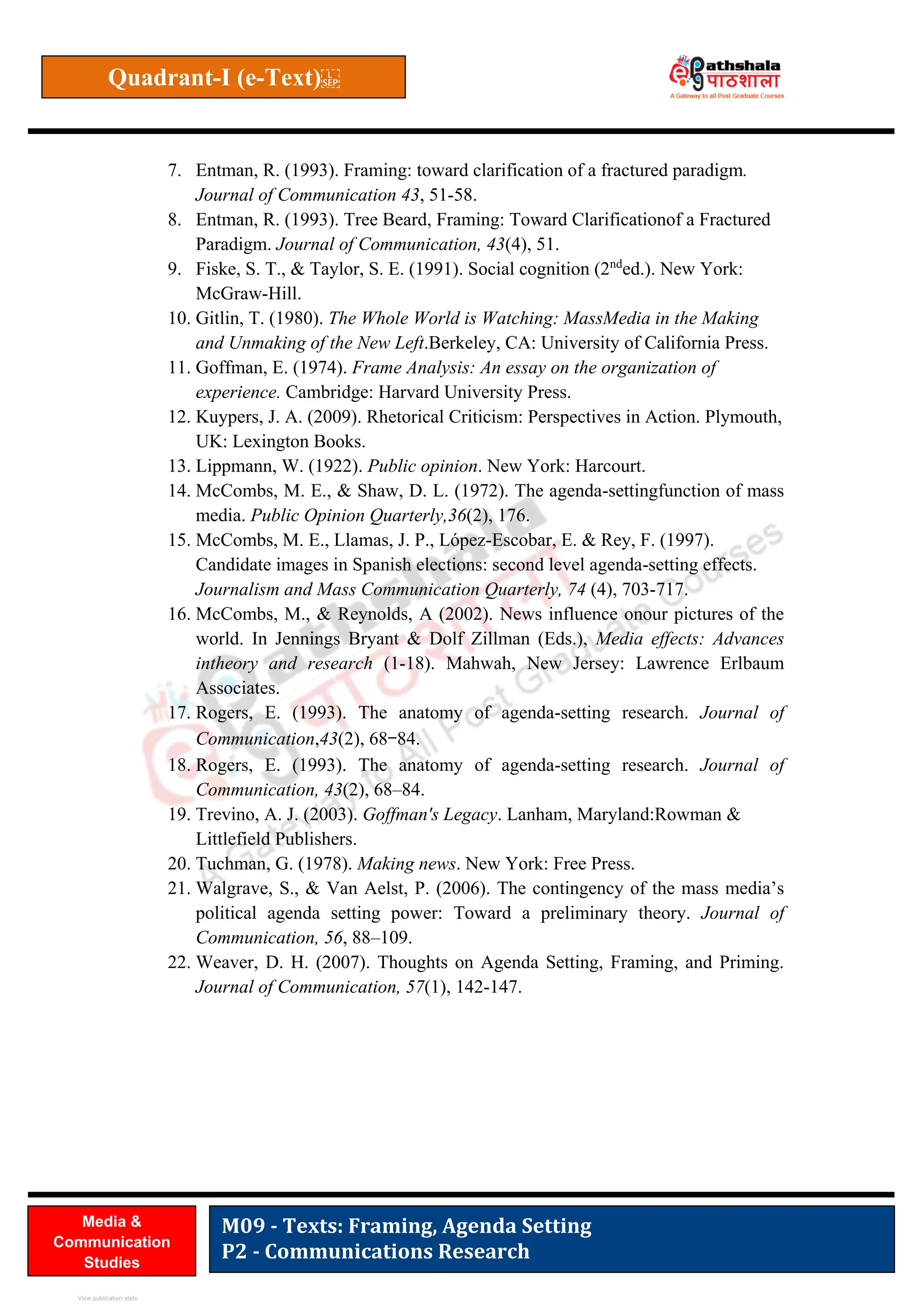 agenda setting framing research paper analysis | PDF