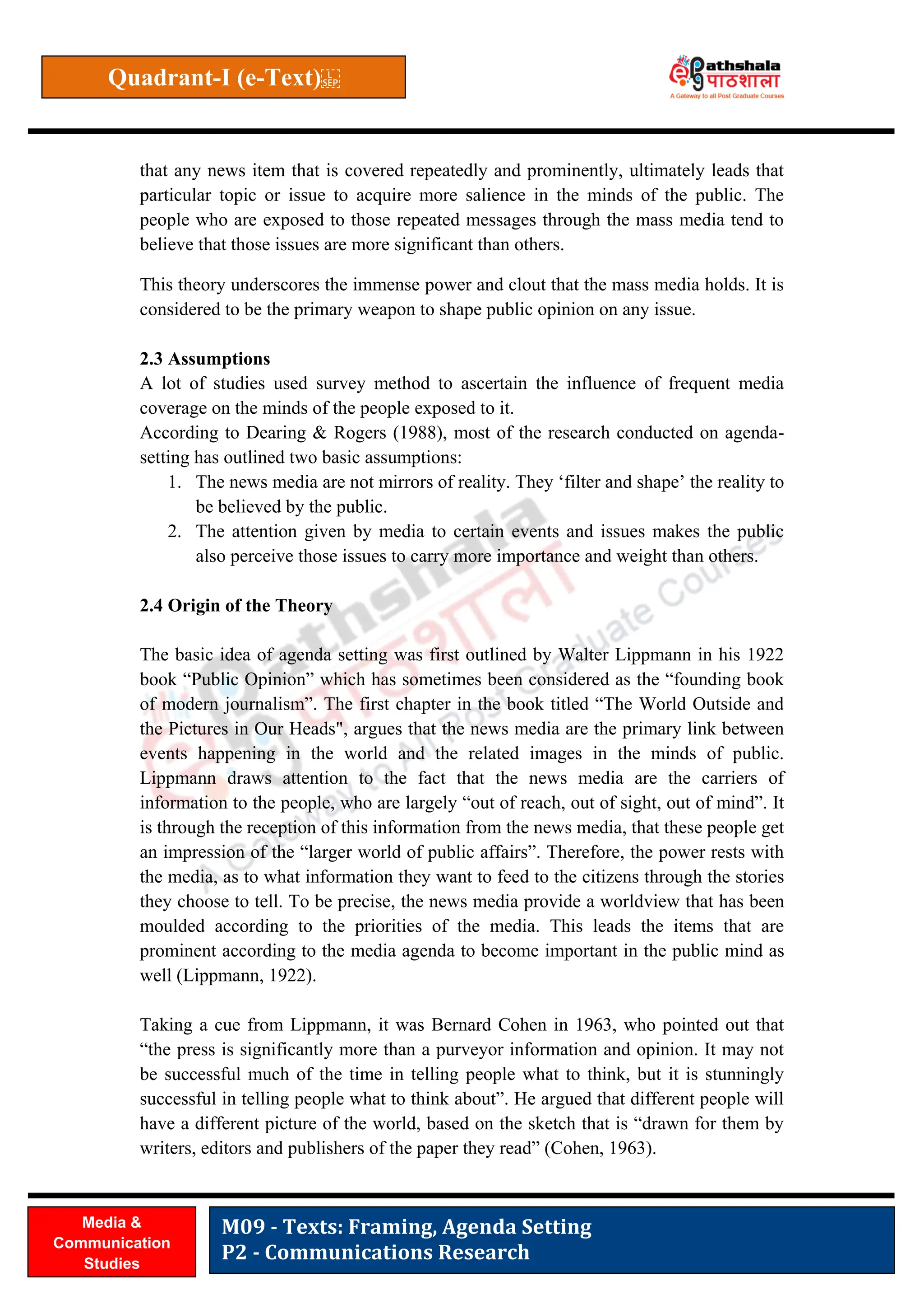 agenda setting framing research paper analysis | PDF