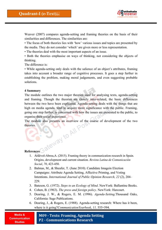 agenda setting framing research paper analysis | PDF