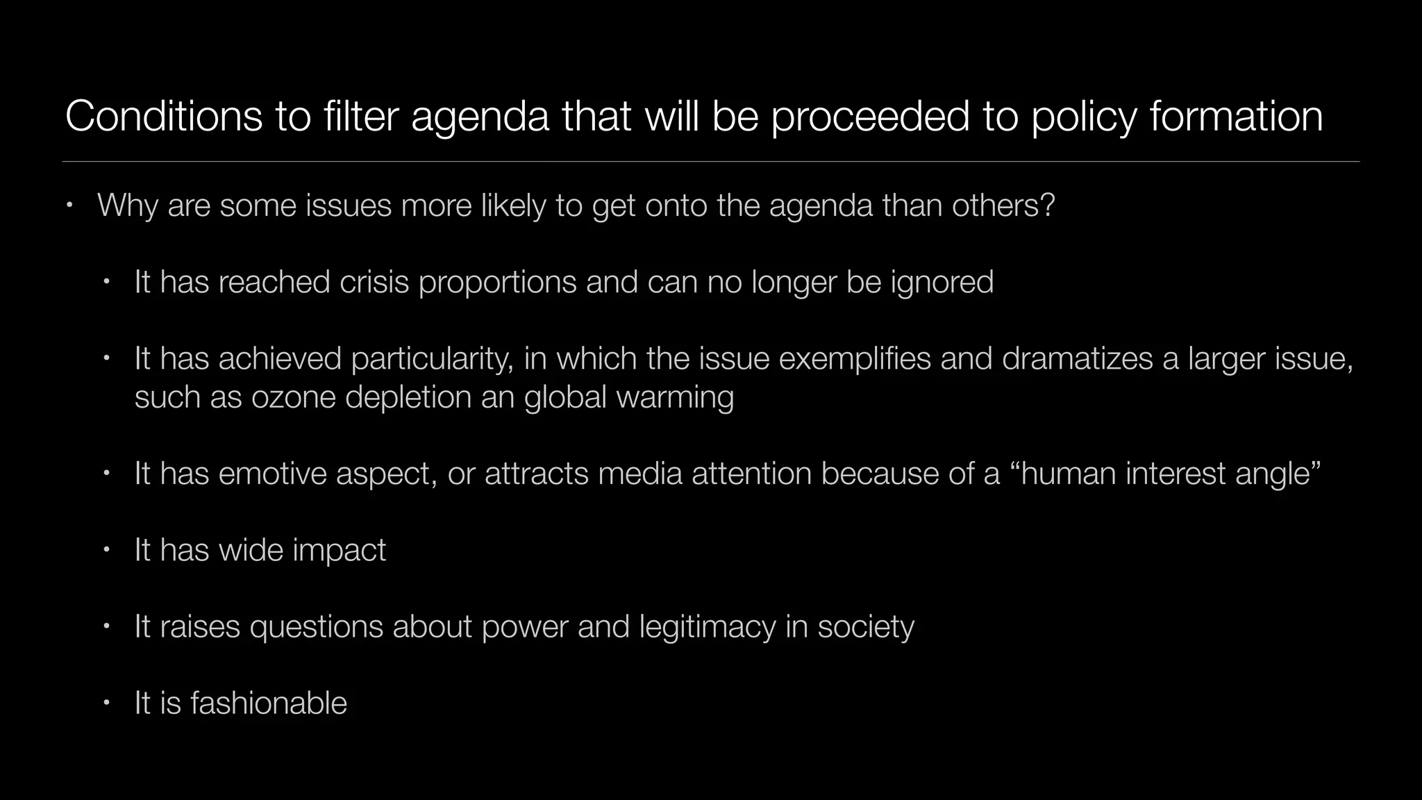 Politics and Policy Process: Agenda Setting | PDF