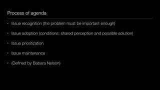 Politics and Policy Process: Agenda Setting | PDF