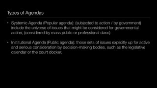 Politics and Policy Process: Agenda Setting | PDF