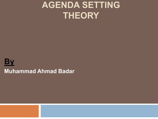 Agenda setting theory slides | PPTX