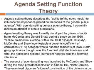 Agenda setting theory slides | PPTX