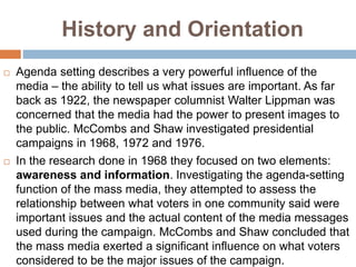 Agenda setting theory slides | PPTX