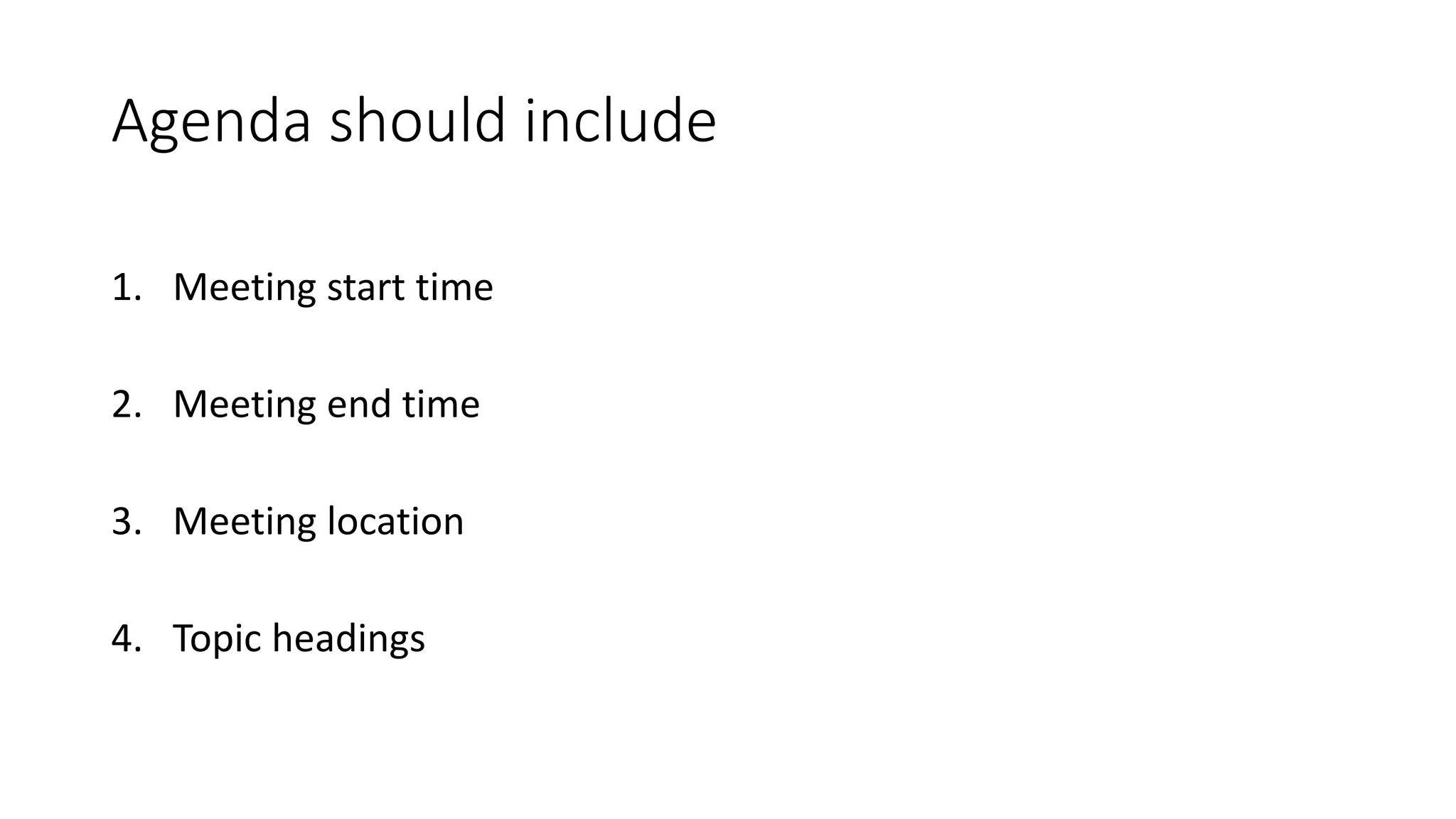 Agendas for meeting | PPTX