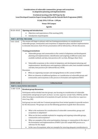 Considerations of vulnerable communities, groups and ecosystems in ...