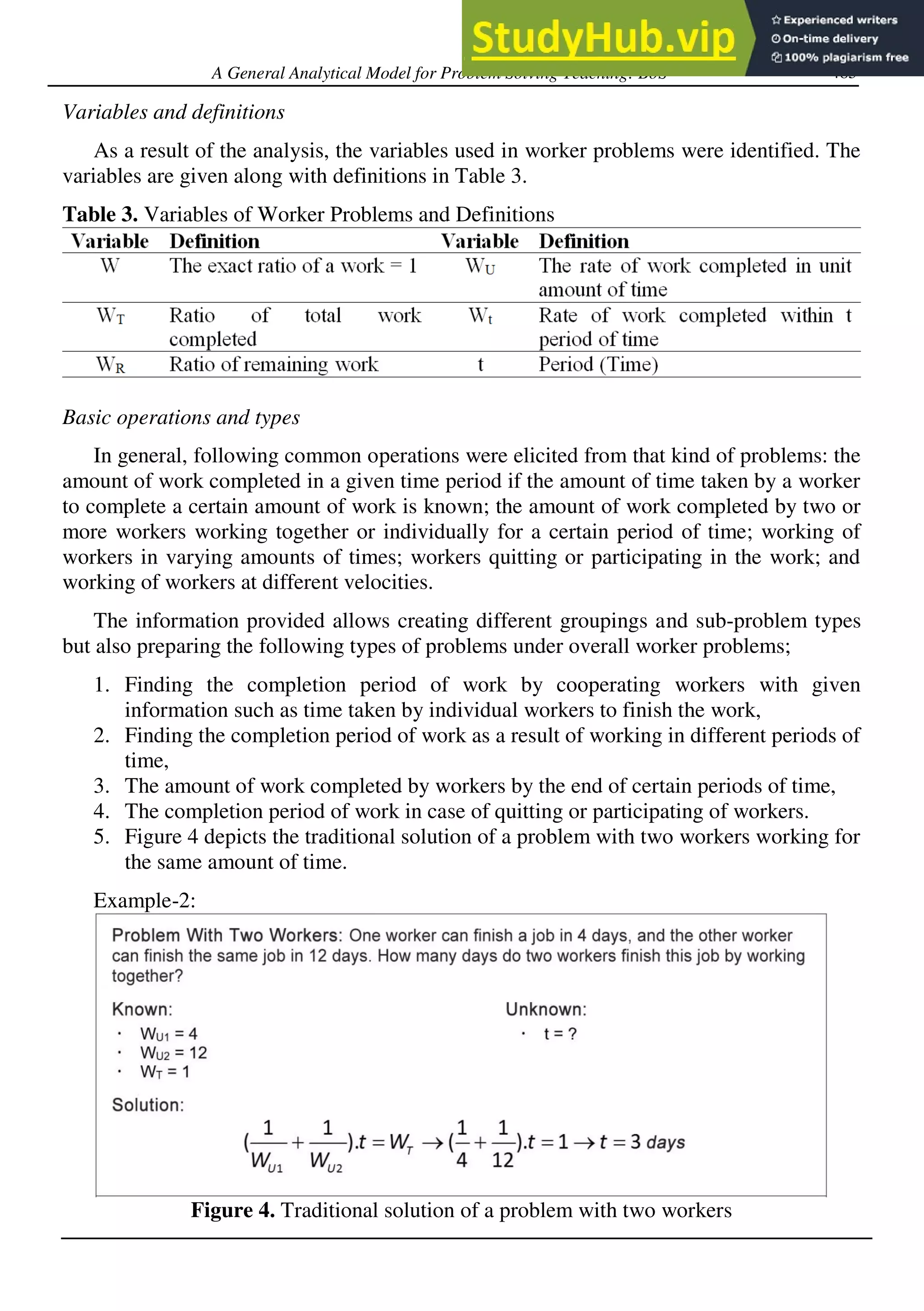 A General Analytical Model For Problem Solving Teaching BoS | PDF