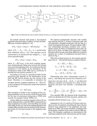 A generalized linear theory of the discrete electron–wave interaction in slow wave structures | PDF
