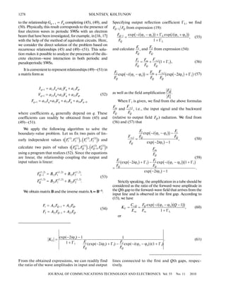 A generalized linear theory of the discrete electron–wave interaction in slow wave structures | PDF