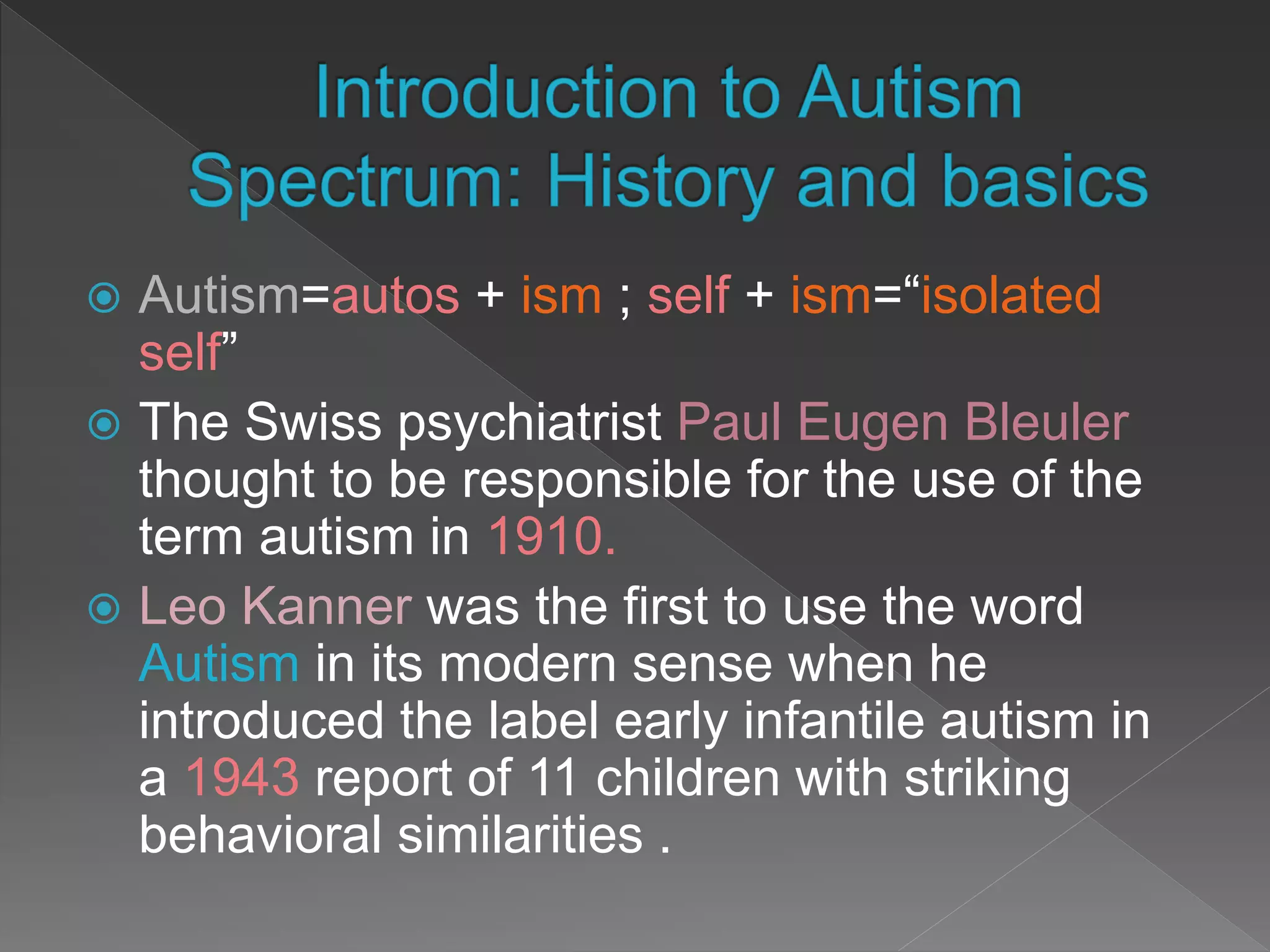A general presentation about autism | PPTX