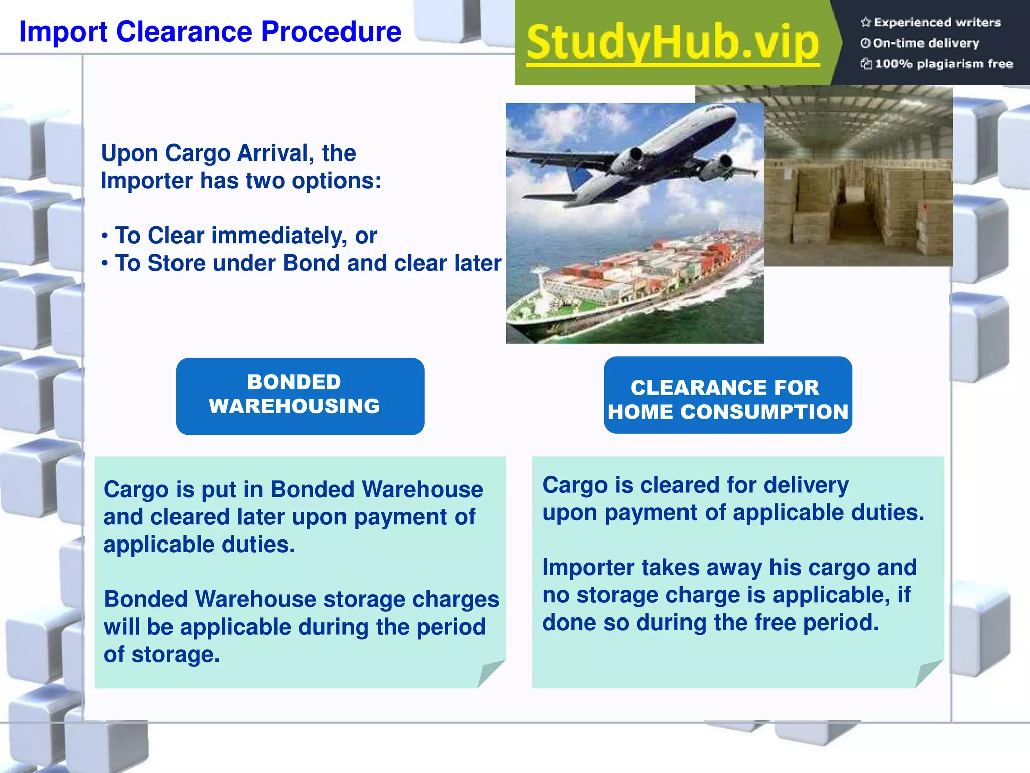 A General Presentation On Customs Clearance Procedure In India | PDF