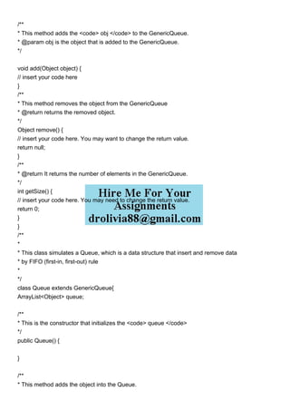 A generic queue is a general queue storage that can store an.pdf