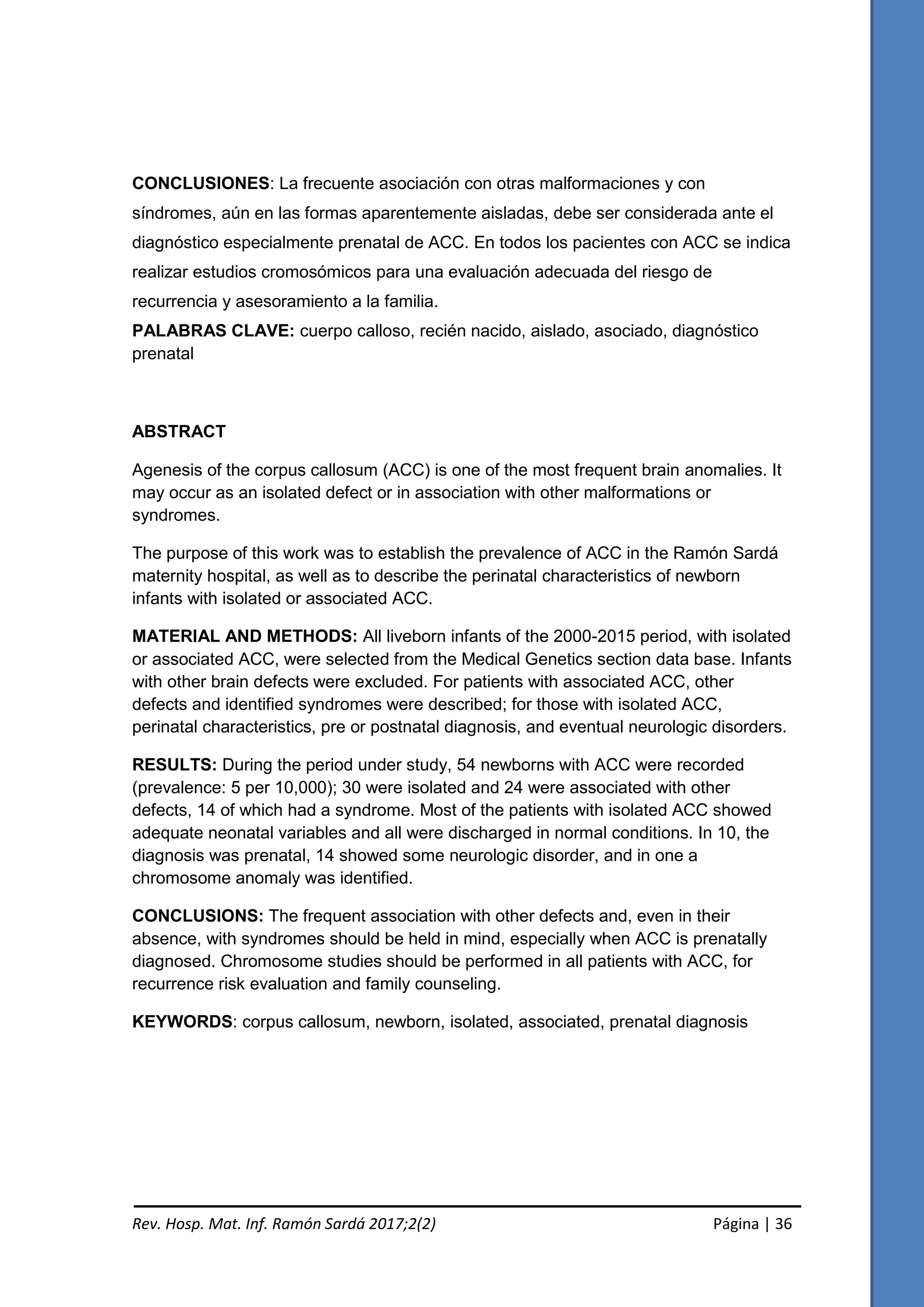 AGENESIA DE CUERPO CALLOSO.pdf | Pregnancy | Reproductive Health