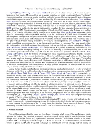 A genetic algorithm approach for multi objective optimization of supply chain networks | PDF