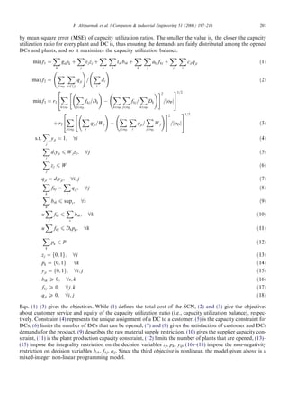 A genetic algorithm approach for multi objective optimization of supply chain networks | PDF